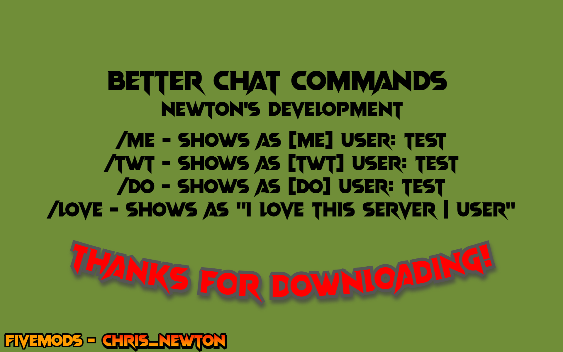 Better Chat Commands FiveMods